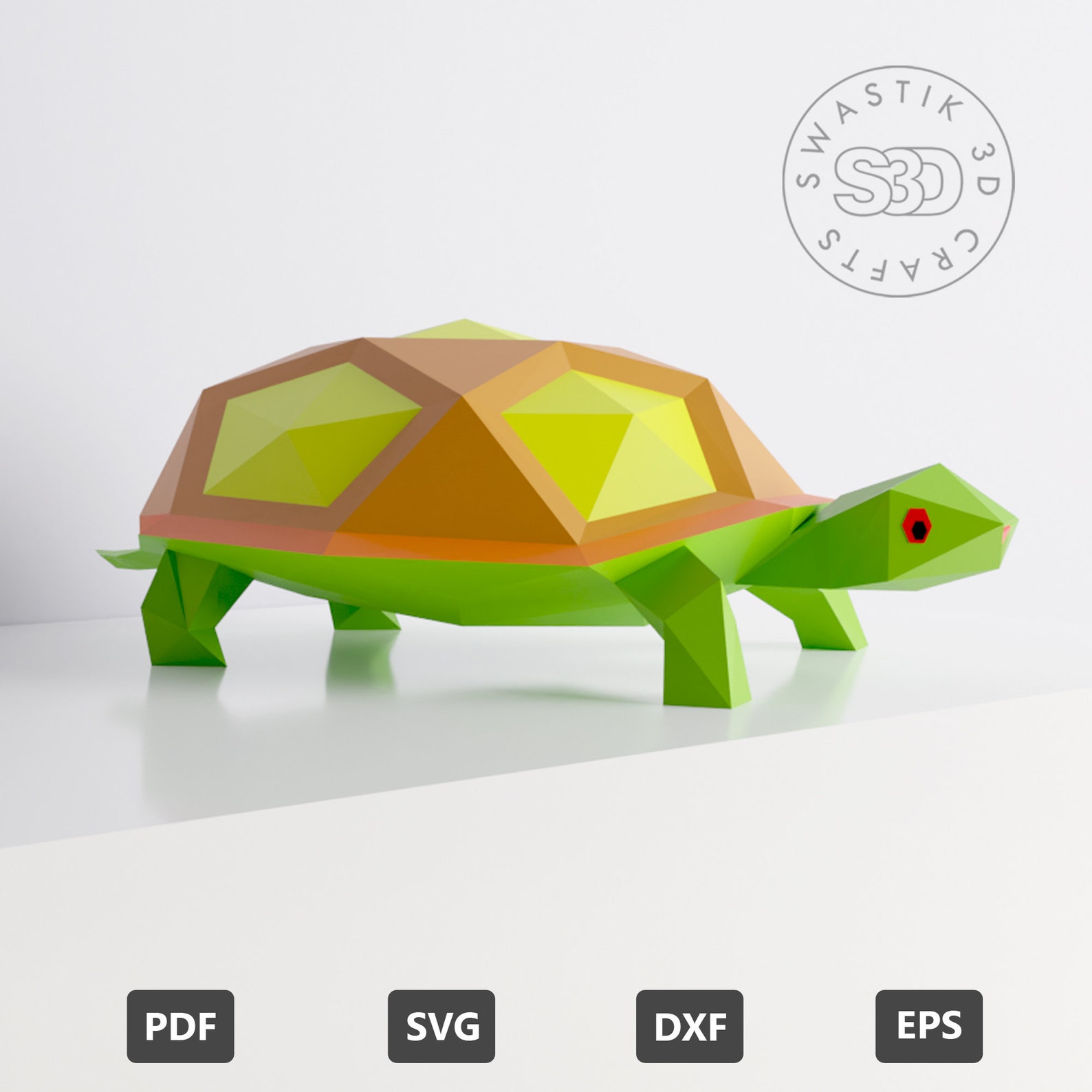 PDF Template of Turtle Papercraft 3D Papercraft Lowpoly | Etsy