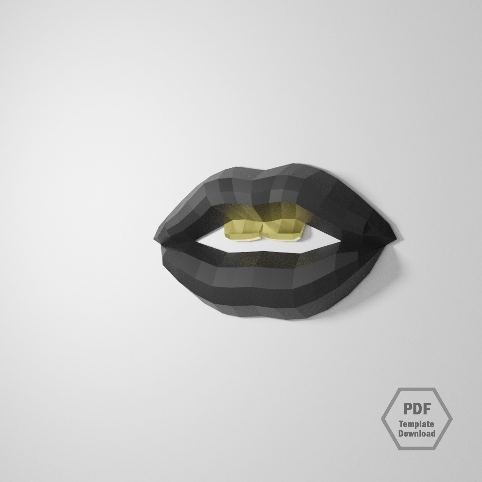 Lips 3D Papercraft PDF Template/papercraft/3d - Etsy