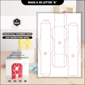 3D Alphabets A to Z Papercraft Template , Lowpoly Papercraft Files ...