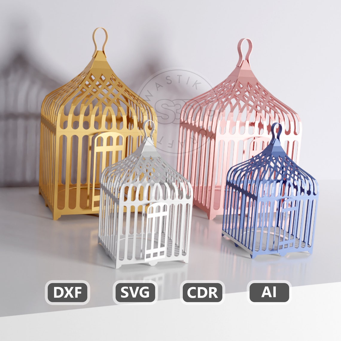 Papercraft Bird Cage / Paper Lamp /DXF Files for Laser Cutting - Etsy