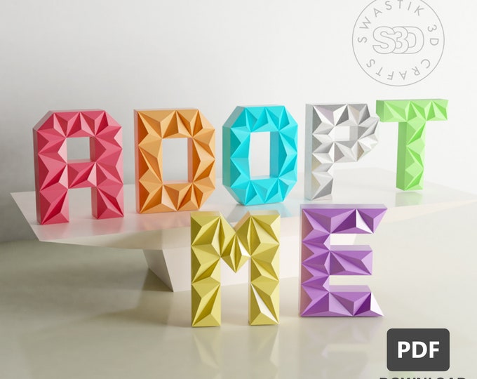 D Low Poly Papercraft, 3d Letter D, Alphabet D, 3D Lyric, Papercraft ...