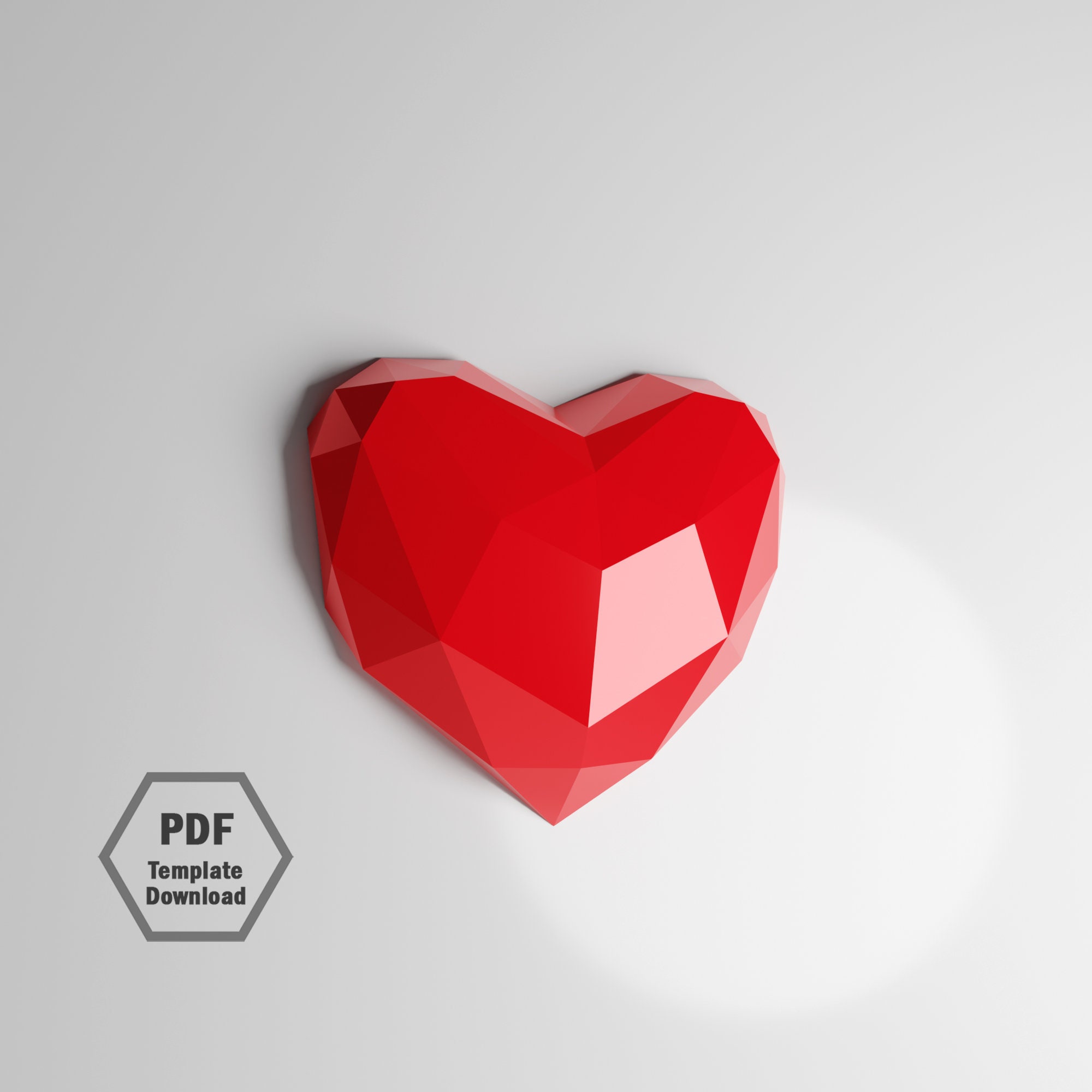 3D Heart Paper Craft PDF DXF and Cdr Template/papercraft/ 3d | Etsy