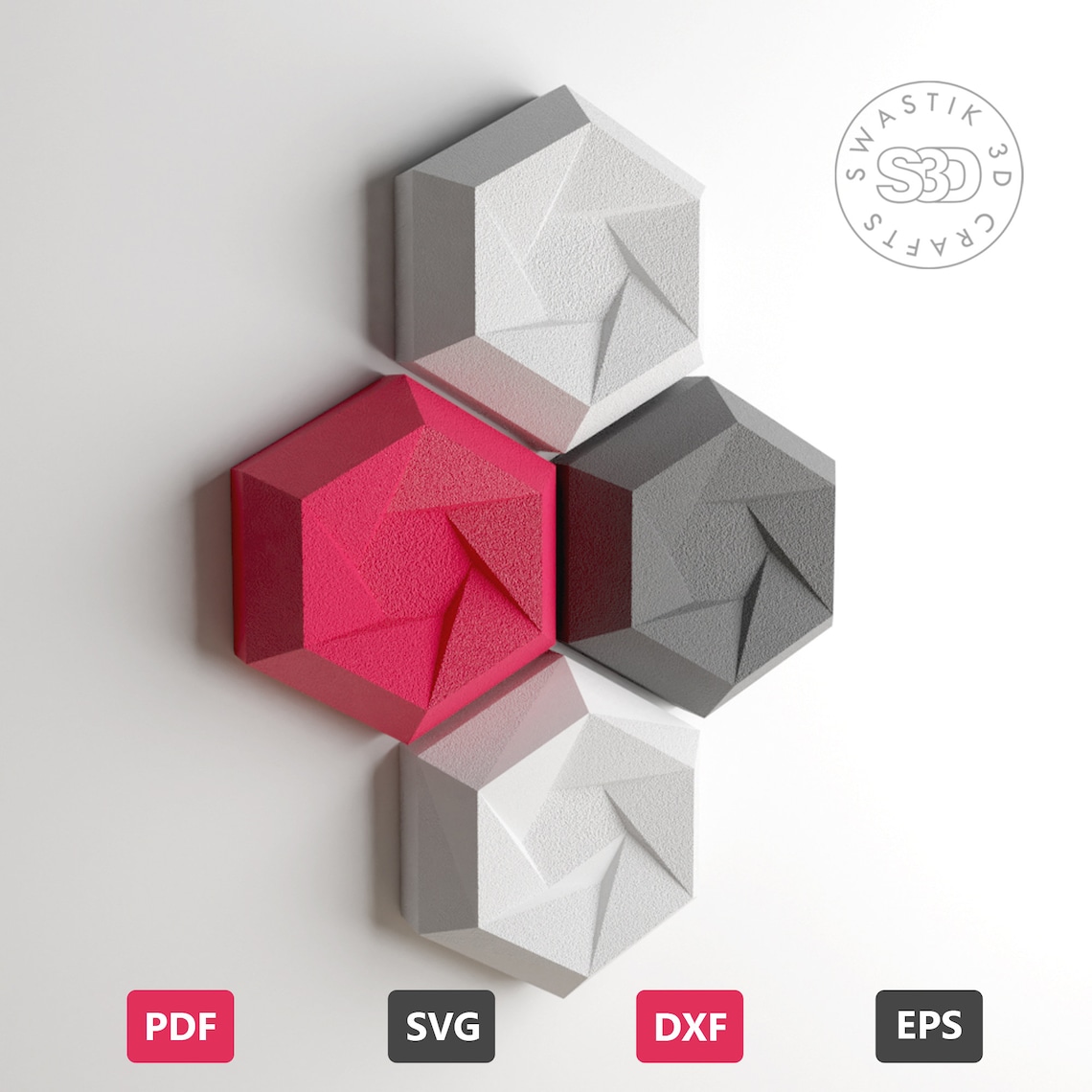 3D Papercraft Wall Tile Hexa 2 Lowpoly Hexagonal Paper Wall - Etsy