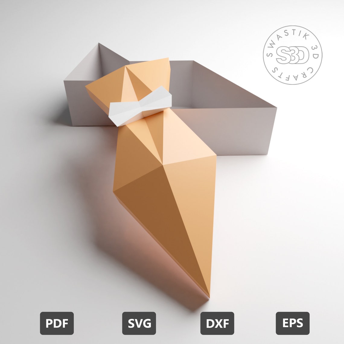 PDF Template of Tie Box Paper Box / DIY Paper Box Template / - Etsy