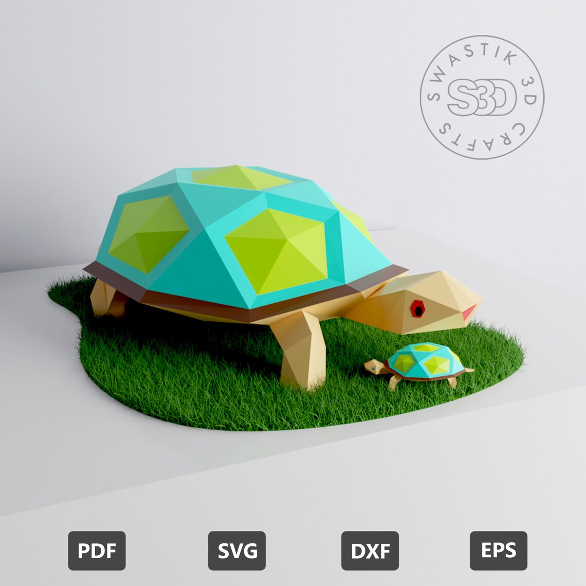 PDF Template of Turtle Papercraft 3D Papercraft Lowpoly | Etsy