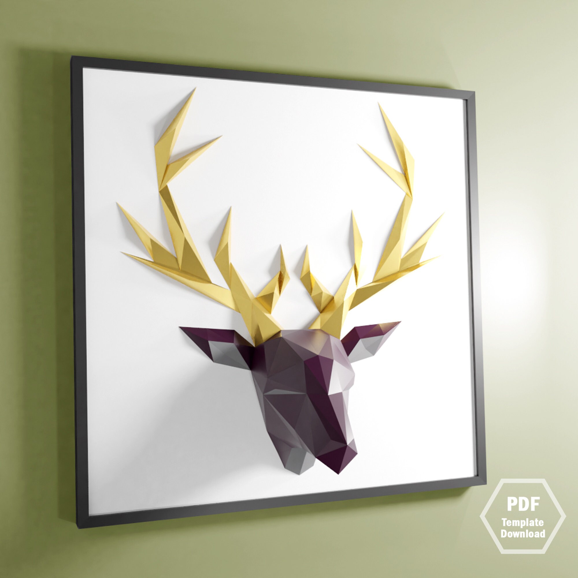 Papercraft 3D Deer/ 3D Papercraft Deer/ Lowpoly Papercraft/ 3D - Etsy ...