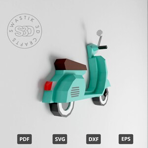 Scooter 3D Papercraft , Papercraft Template of 3D Scooter , PDF ...