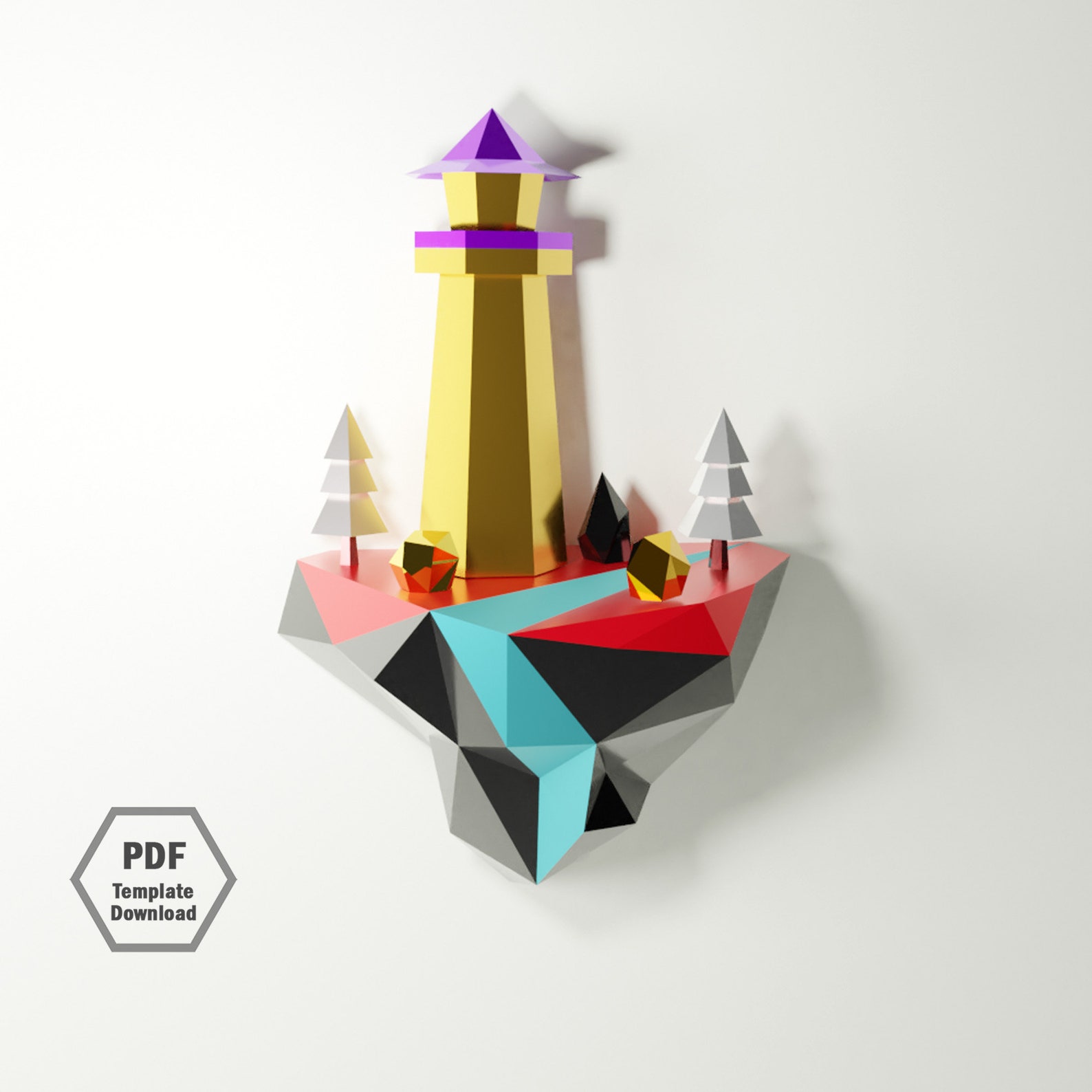 Island Papercraft / Paper Craft / 3D Papercraft /3D Lighthouse - Etsy