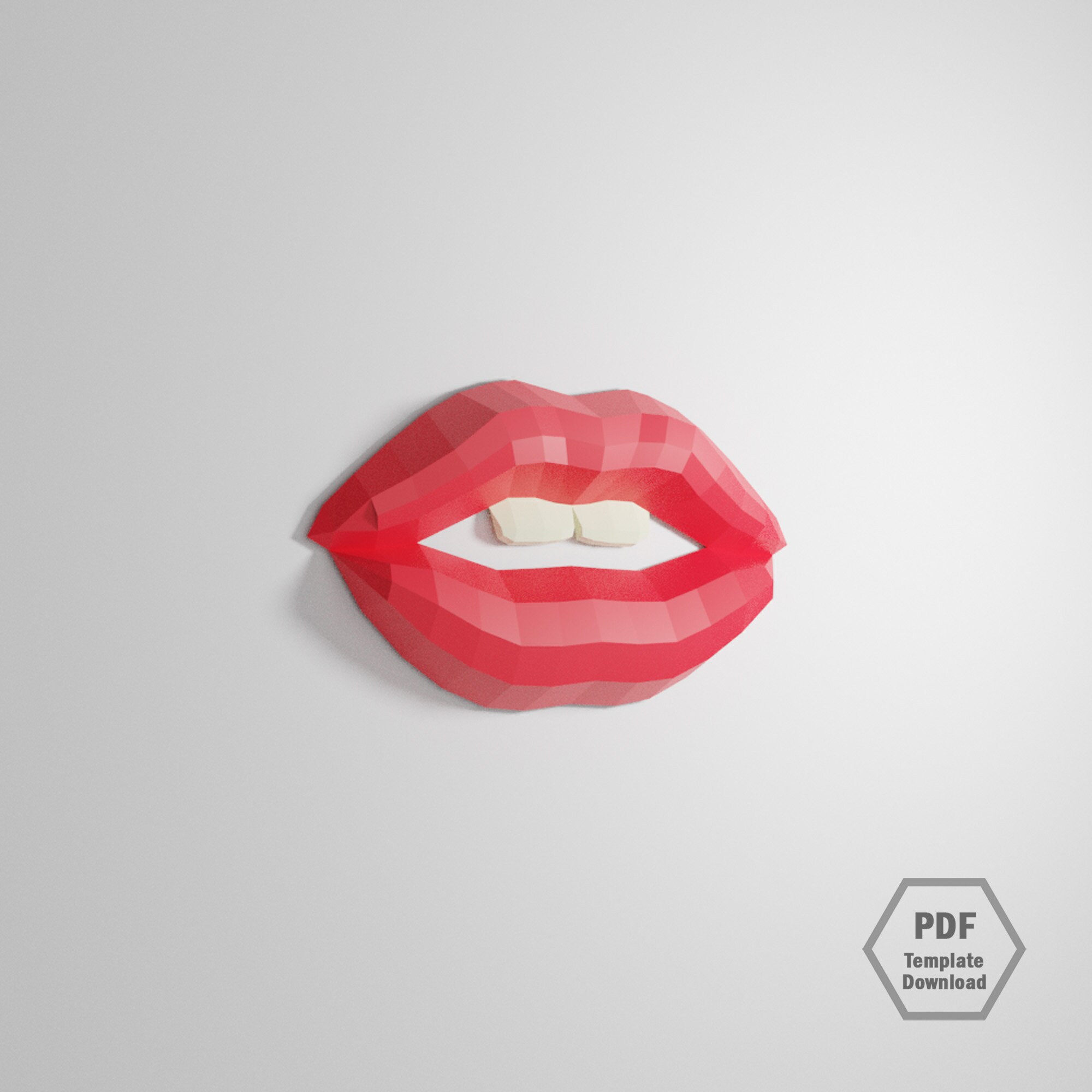 Lips 3D Papercraft PDF Template/papercraft/3d - Etsy