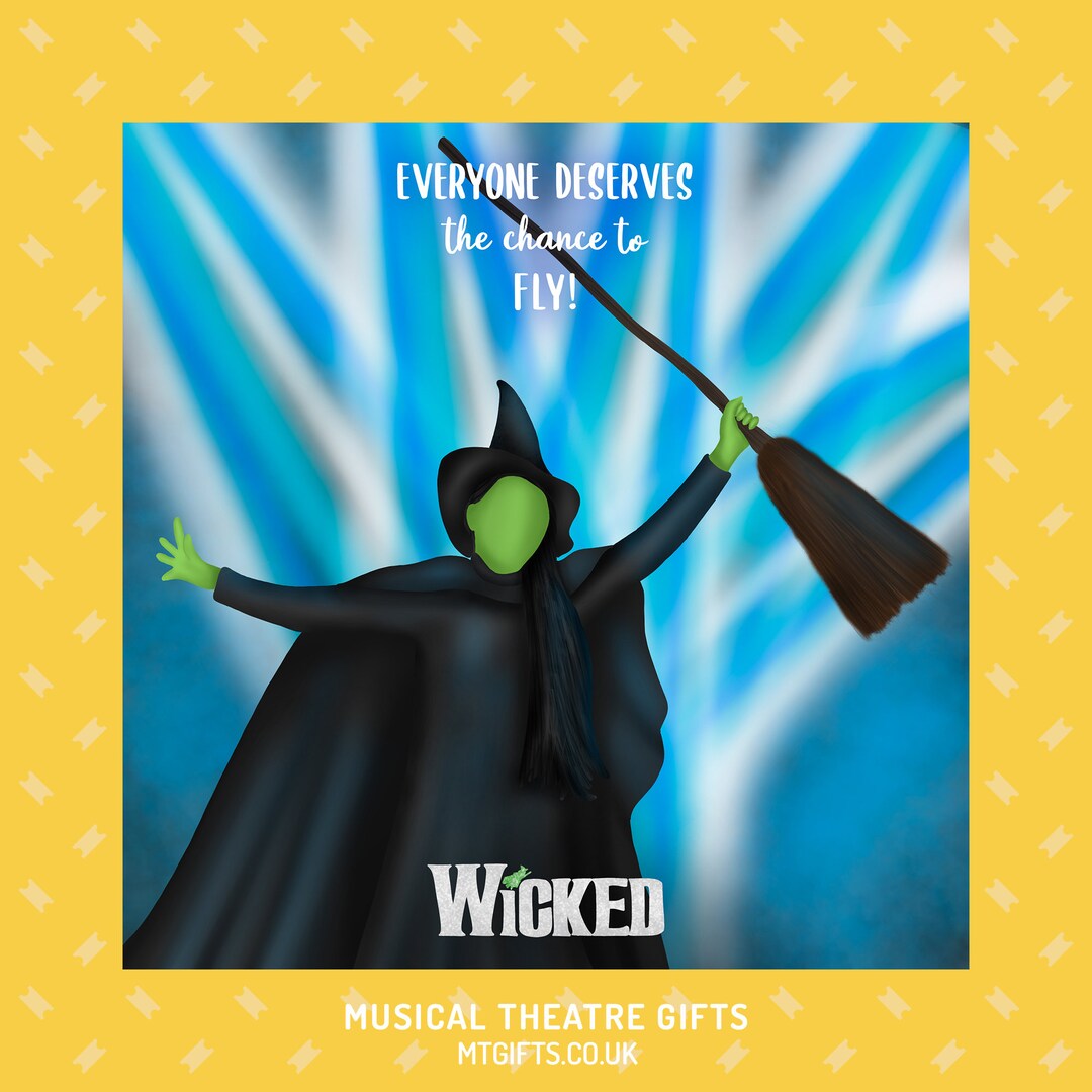 Wicked Elphaba Defying Gravity Musical Theatre Print - Etsy UK