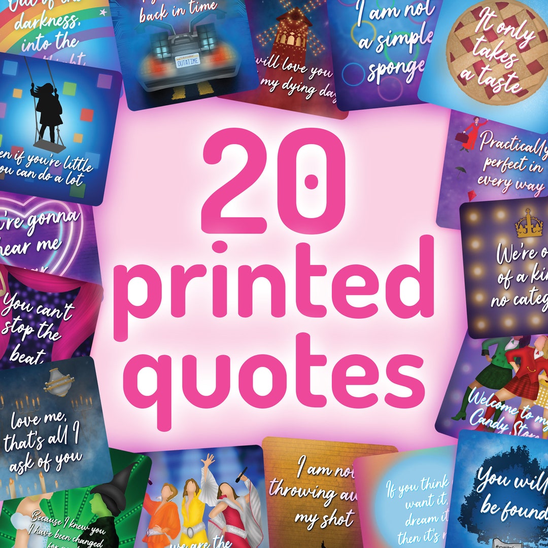 TWENTY Musical Theatre Quote Gift Prints 10x10cm Each Heathers, Dear ...