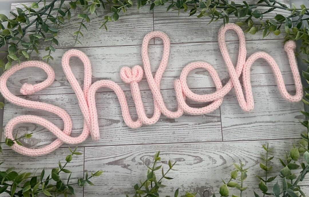 Knitted Rope Words Name Sign for Nursery Decor Baby Shower Gift for New ...