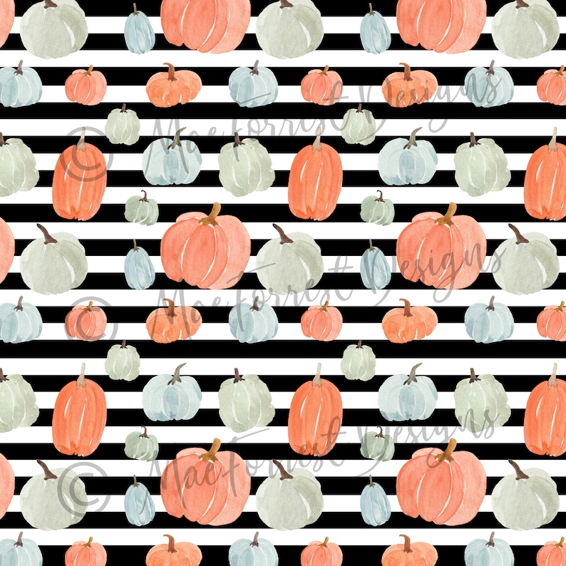 Watercolor Pumpkins Digital Paper - Pumpkin Scrapbook Paper ...