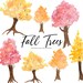 Watercolor Fall Tree Bundle - Downloadable Printable PNG Fall Trees ...