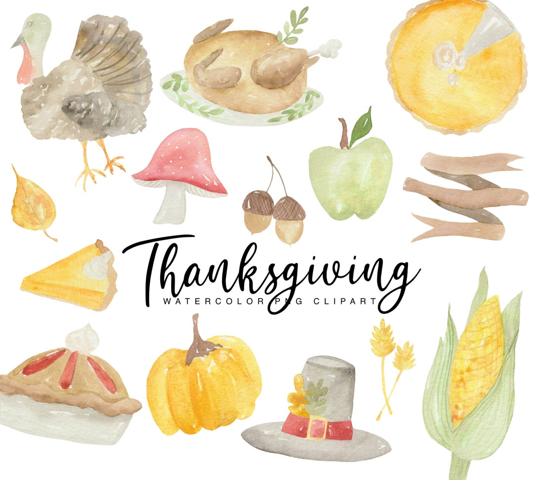 Watercolor Thanksgiving Clipart - Transparent Thanksgiving Turkey PNG ...