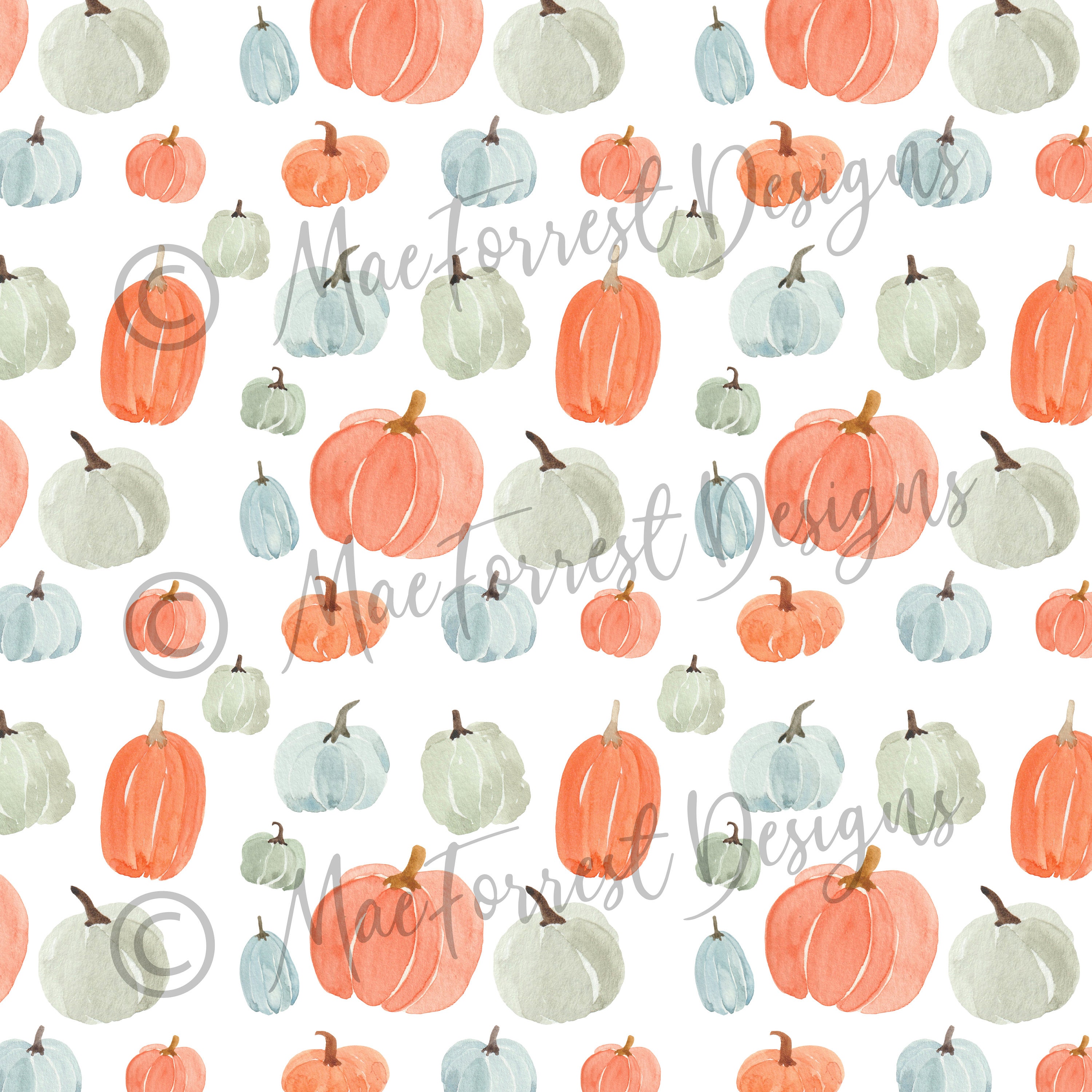 Watercolor Pumpkins Digital Paper - Pumpkin Scrapbook Paper ...