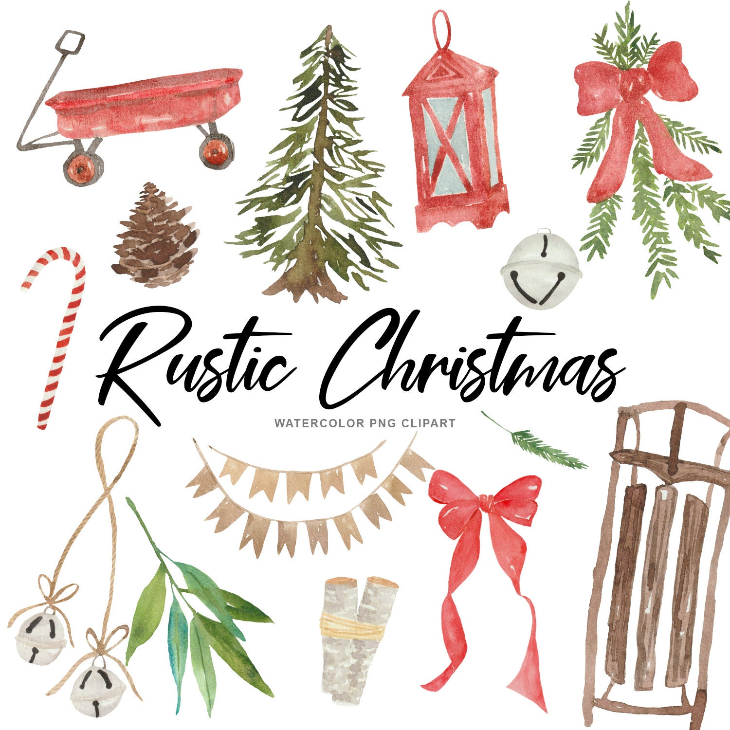 Rustic Christmas Clip Art