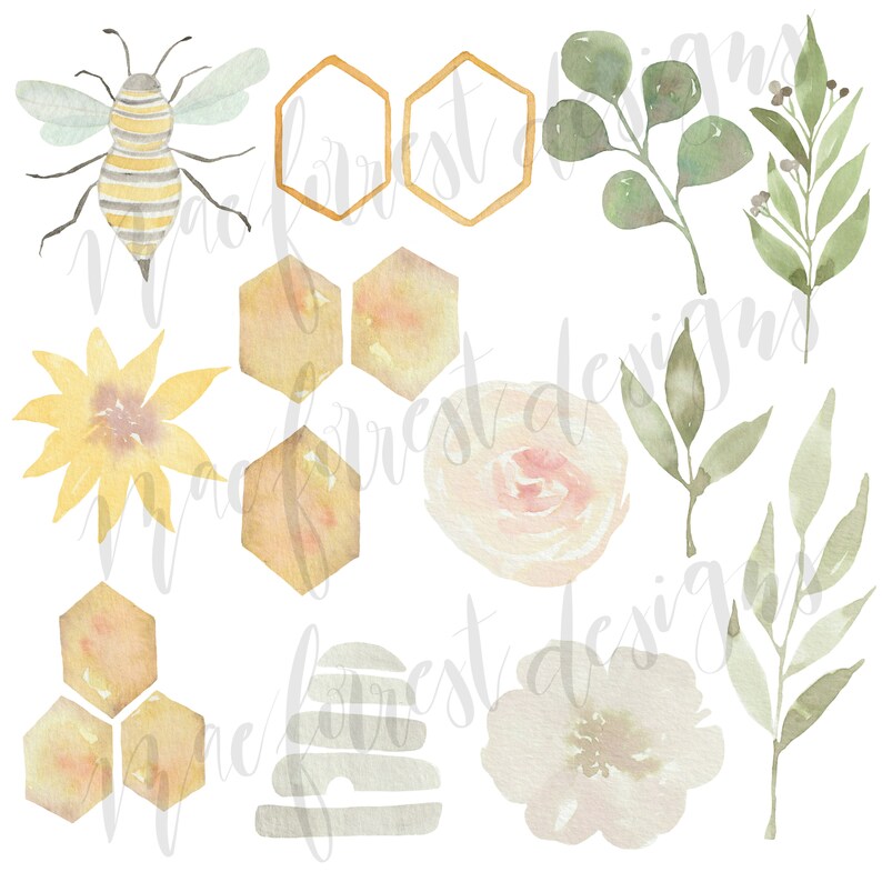 Whimsical Bee Hive Watercolor Clipart Bundle Bees Hive - Etsy