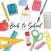 Back to School Clipart Bundle - School Supply Clip Art Graphics ...