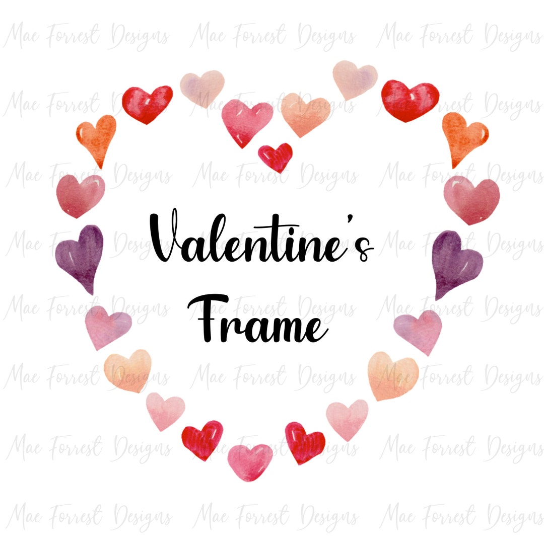 Watercolor Heart Photo Frame - Transparent Heart Shaped Frame PNG ...