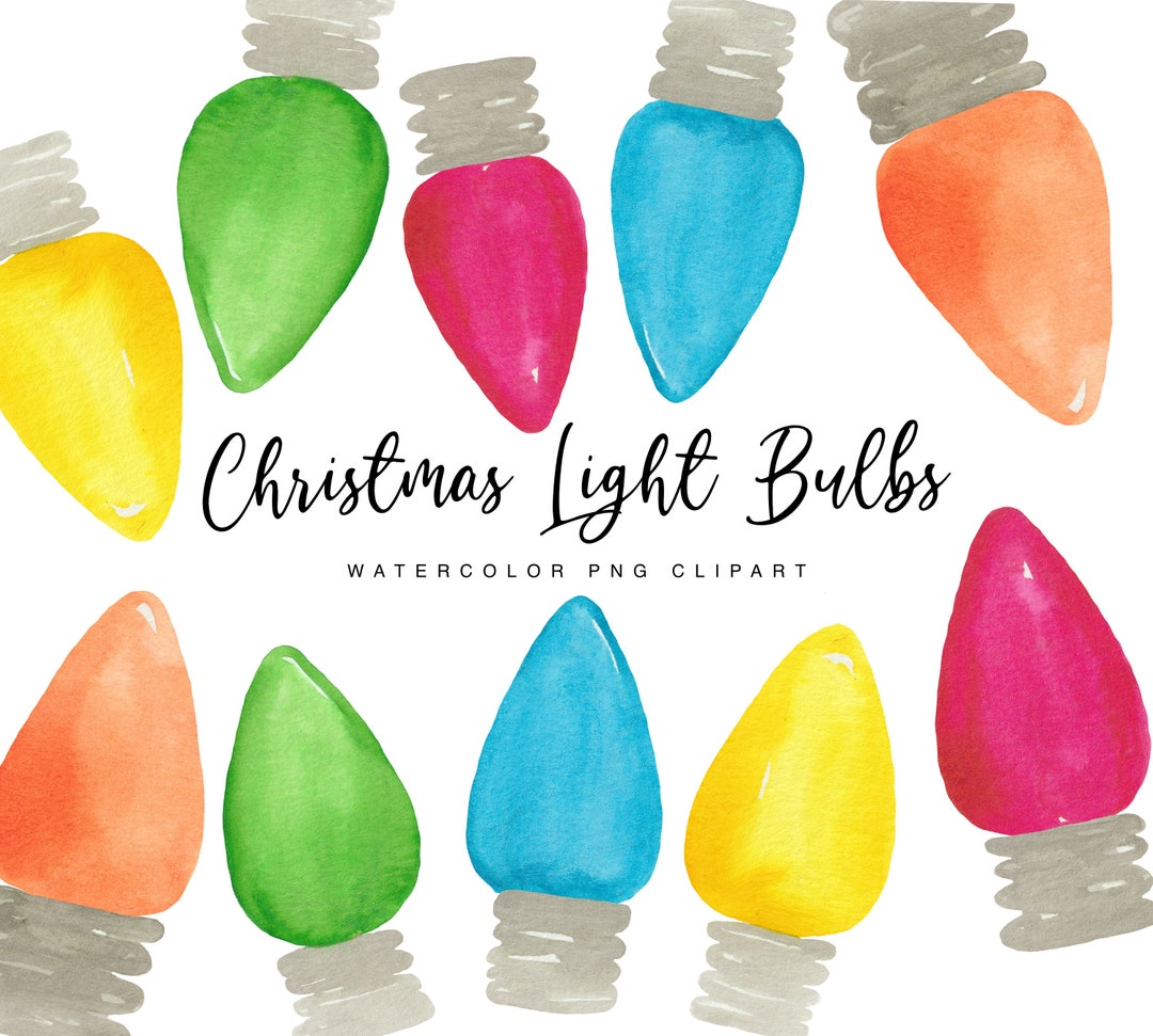 Watercolor Christmas Light Bulb Clipart - Transparent PNG Multi Color ...