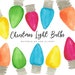 Watercolor Christmas Light Bulb Clipart - Transparent PNG Multi Color ...