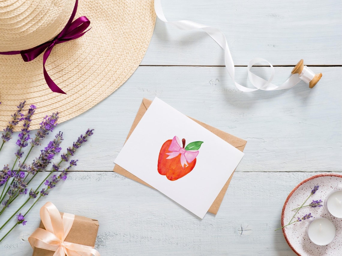 Watercolor School Pencils & Apples Clip Art Digital Download ...