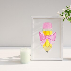 Watercolor School Pencils & Apples Clip Art - Digital Download ...