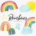 Rainbow Watercolor Clip Art - Colorful Weather Rainbow Graphic ...