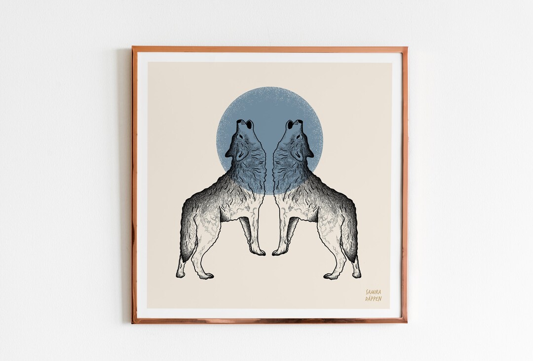 Howling Wolves - Square Art Print - Etsy