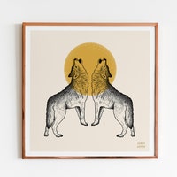 Wolf Print Art - Etsy