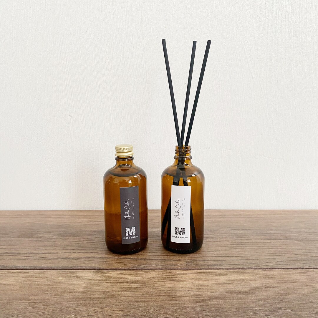 Home Fragrance Reed Diffuser: 100ml Amber Glass With Black Reeds - Etsy UK