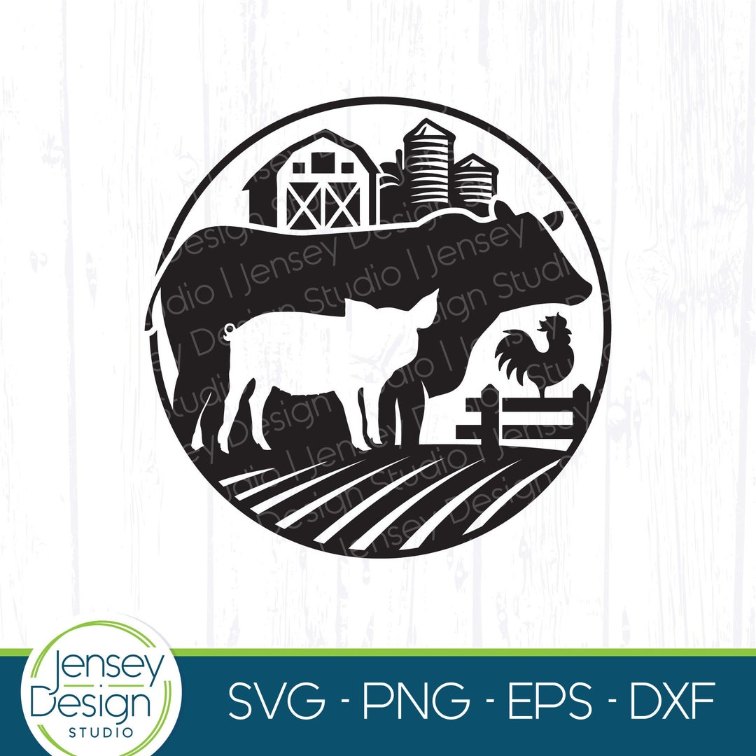 Farm Animal Svg, Cow Pig Chicken Farmhouse Home Kitchen Decor Png ...