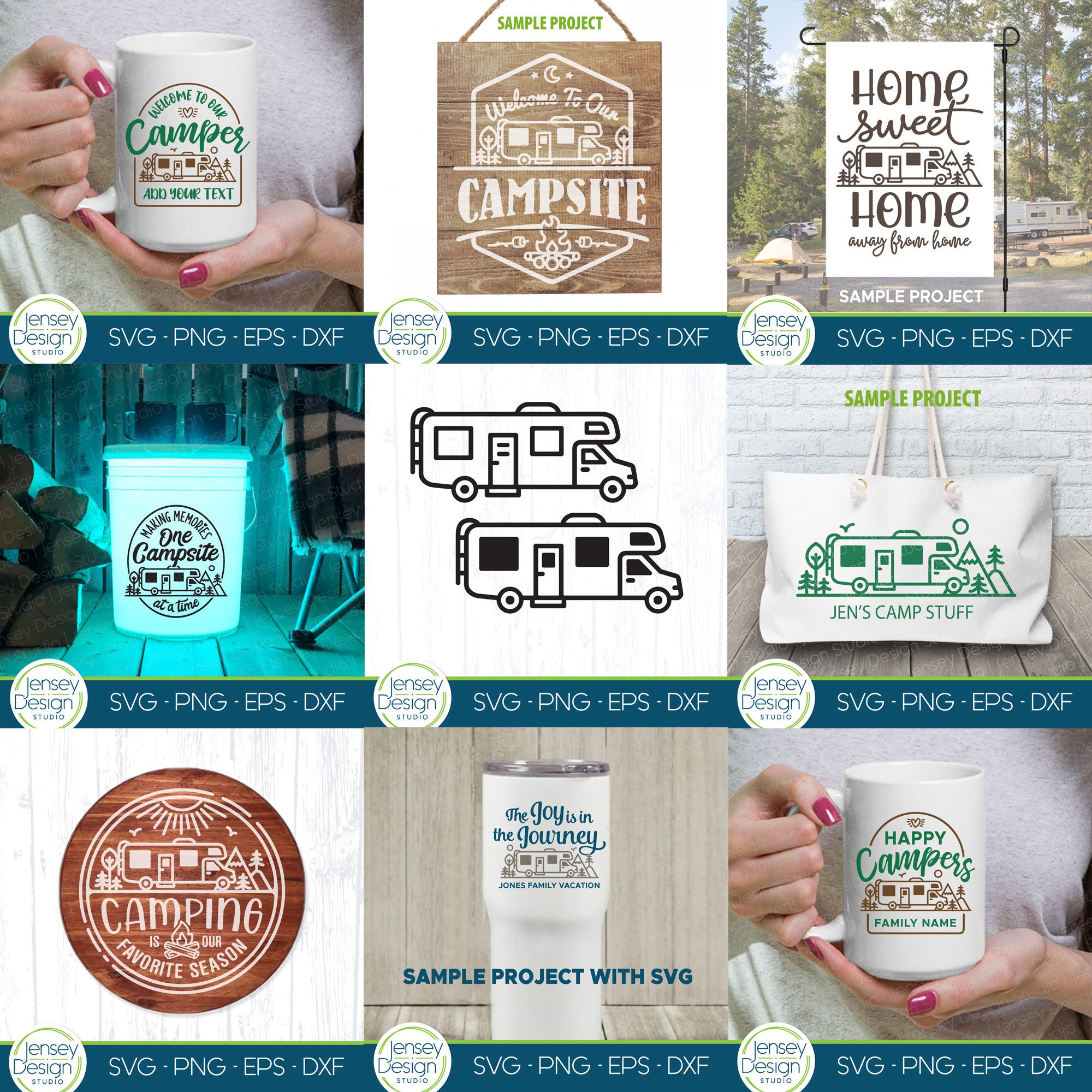 Class C Motorhome RV Camping SVG Bundle, Camper Cut Files, Camping ...