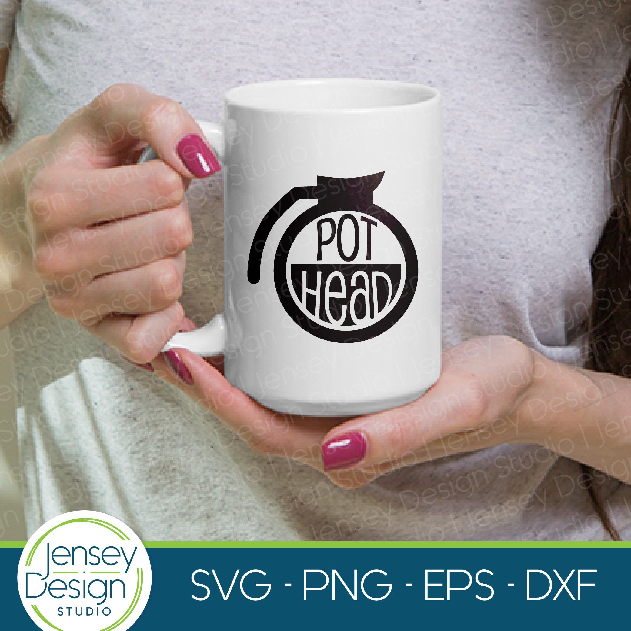 Pot Head Svg, Coffee Lover Saying, Funny Quote Clipart, Java Pothead ...