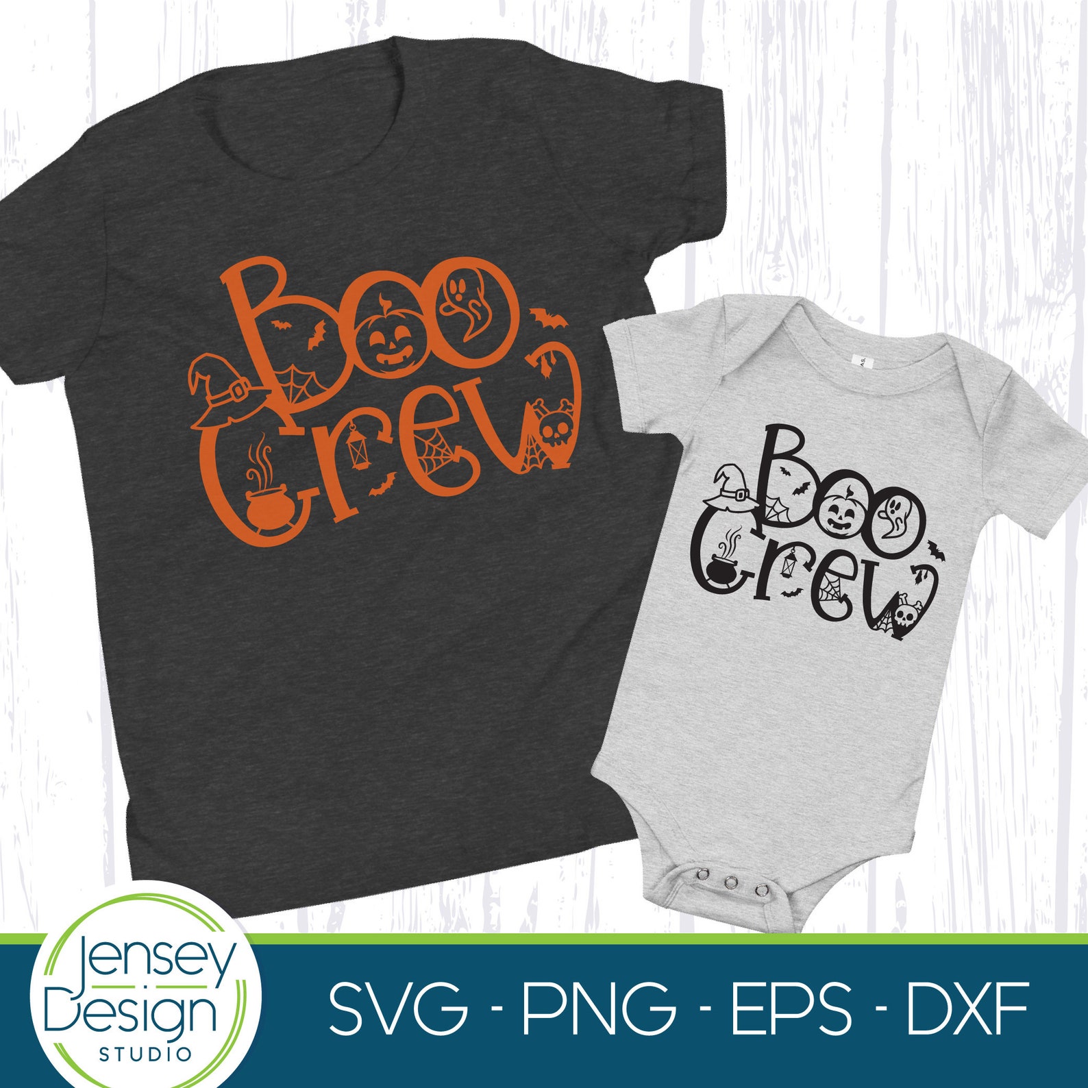 Boo Crew Svg, Group Halloween Matching T-shirt Png, Cute Fall DIY ...
