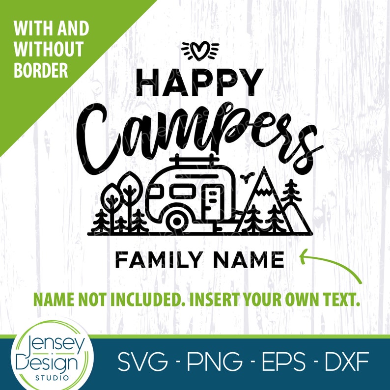 Happy Campers Svg, Family Name Svg, Camping Flag, Camper Sign, Travel ...