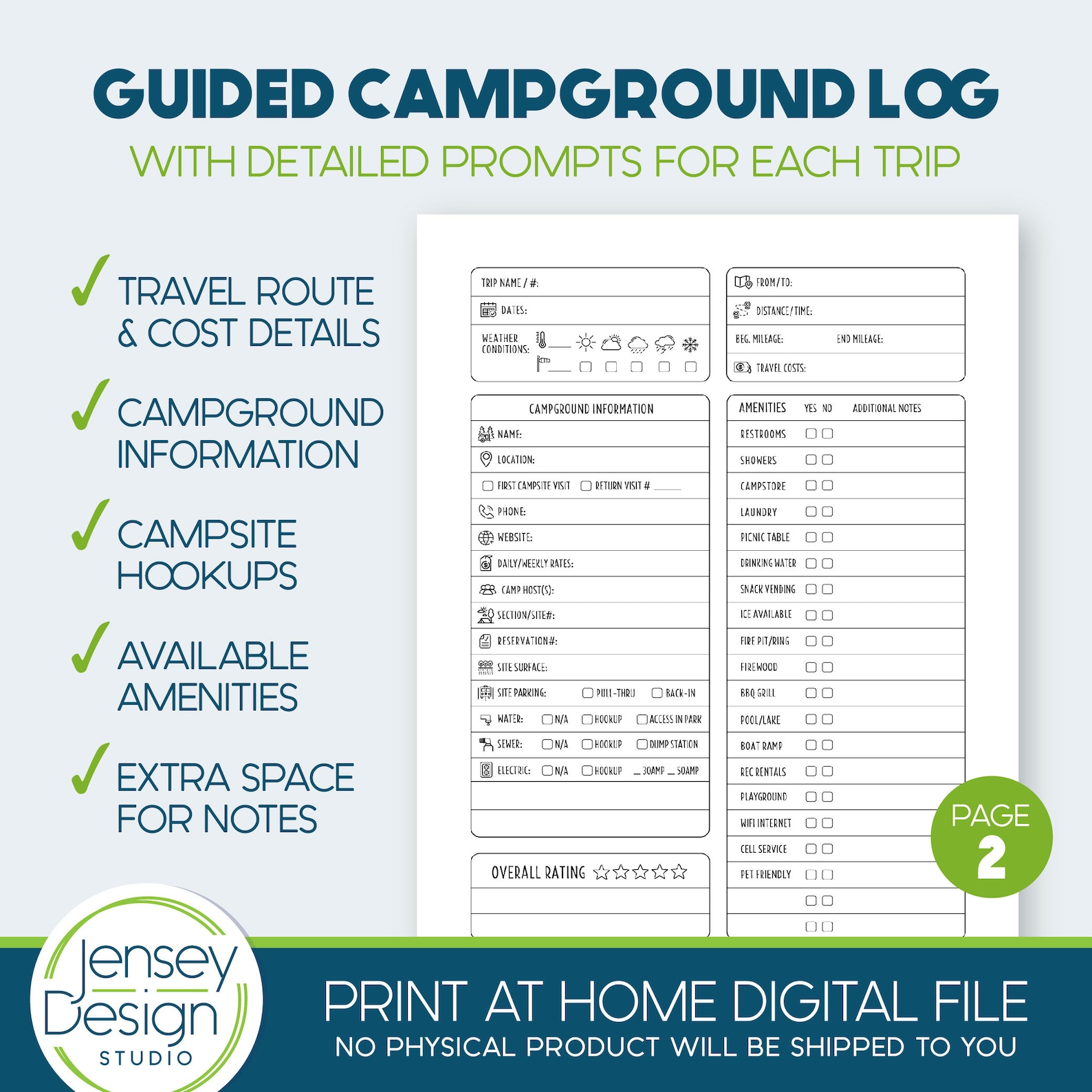 RV Camper Camping Journal Campground Log Road Trip Planner - Etsy