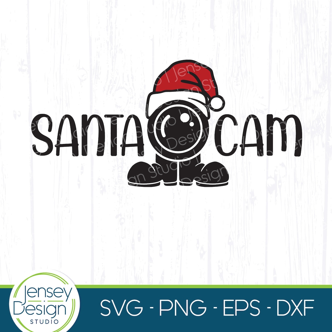 Santa Cam Svg, Funny Santa Claus Camera Quote, Cute Christmas Design ...