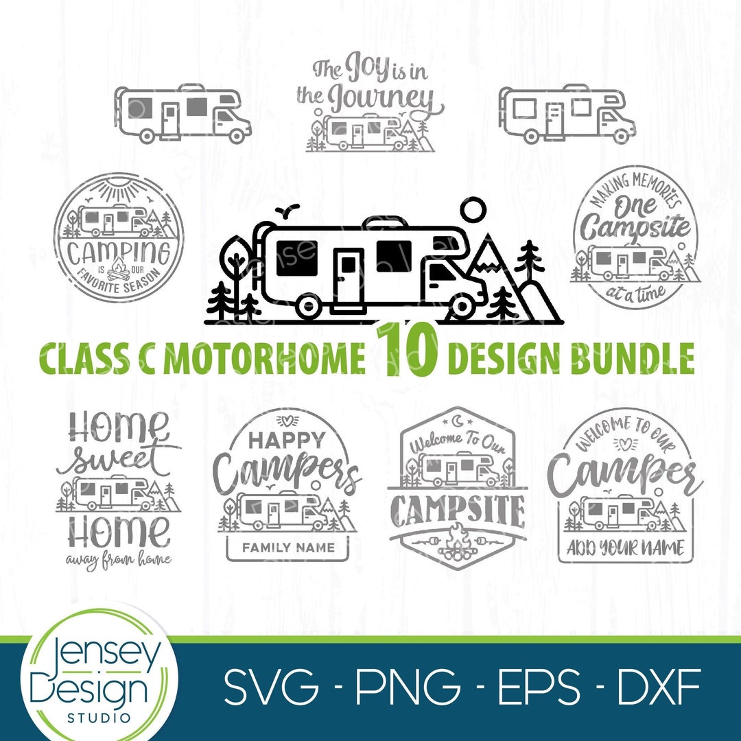 Class C Motorhome RV Camping SVG Bundle, Camper Cut Files, Camping ...