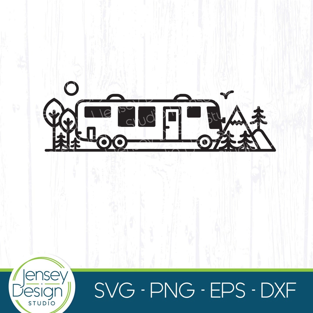 Class A RV Motorhome Svg, Motor Home Bus Camping Scene Png, Camper ...