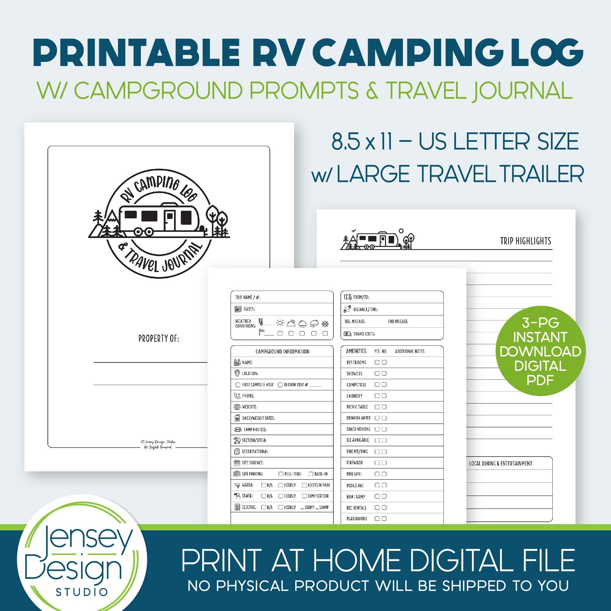 RV Camper Camping Journal Campground Log Road Trip Planner - Etsy