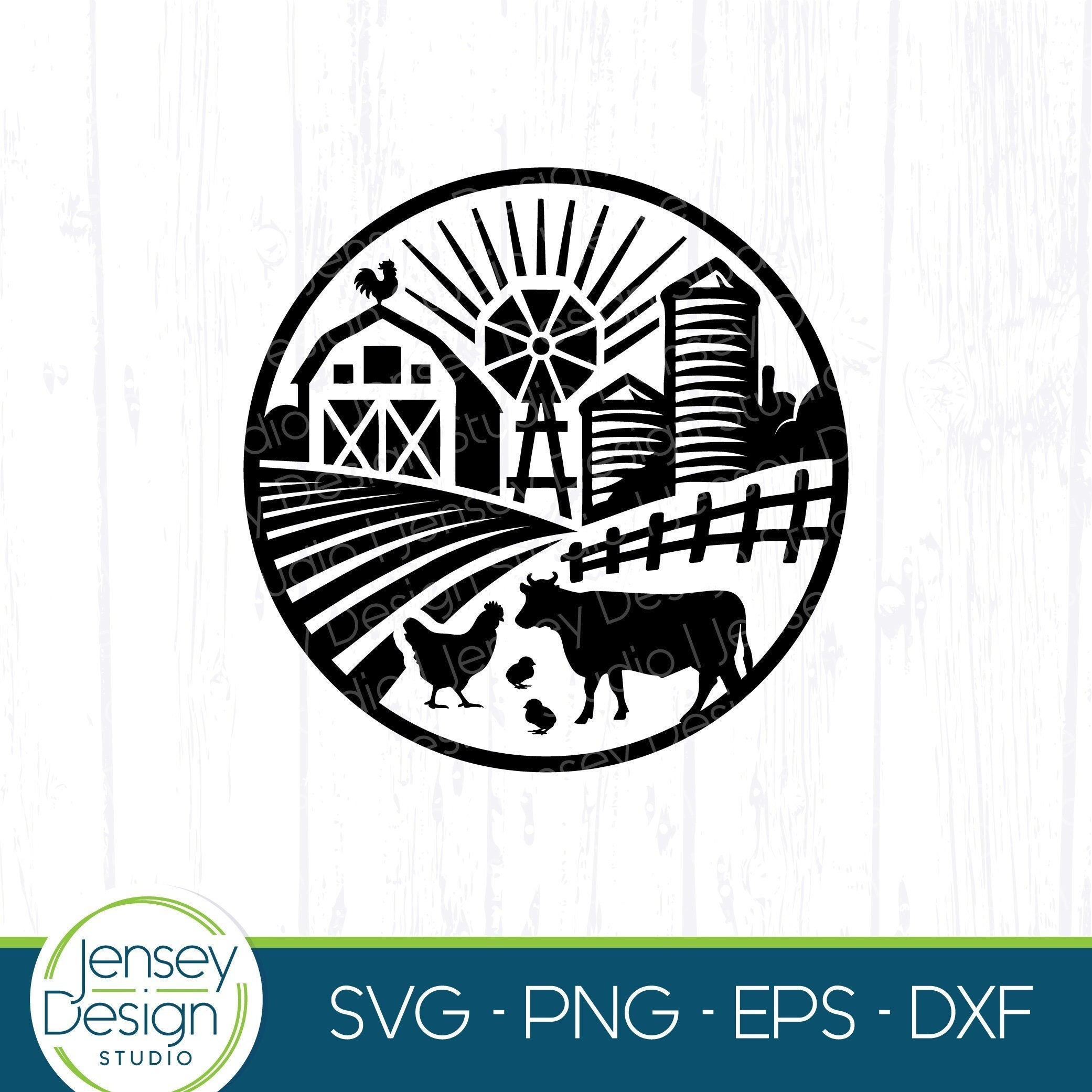 Farm Scene Clipart Black And White