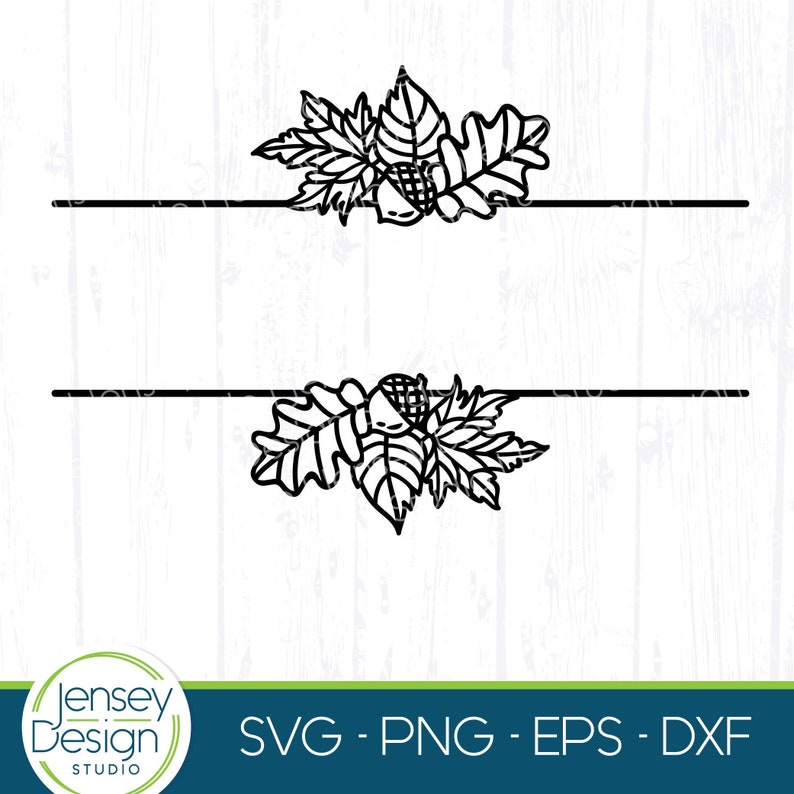 Fall Split Monogram Frame SVG Autumn Leaves Set Thanksgiving - Etsy