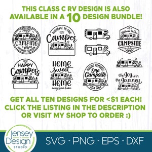 Motorhome RV Camping Scene Svg, Class C Camper Svg, Sign Design Cut ...