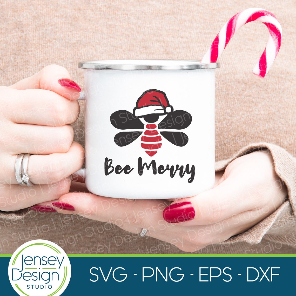 Bee Merry Svg, Cute Santa Svg, Christmas Quote Svg, Ornament Svg, Be ...
