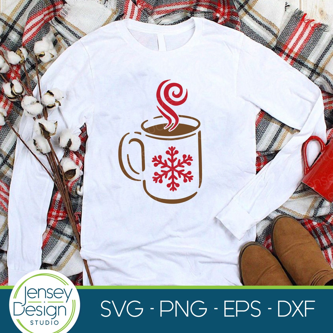 Hot Cocoa SVG Hot Chocolate Mug Design Winter Snowflake - Etsy