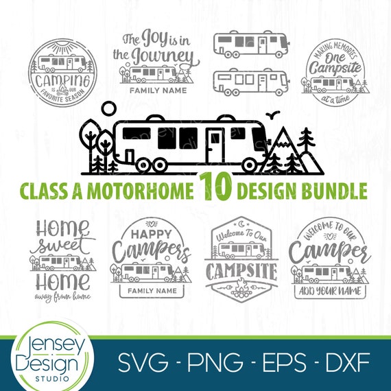 Class A Motorhome RV Camping SVG Bundle Camper Cut Files | Etsy
