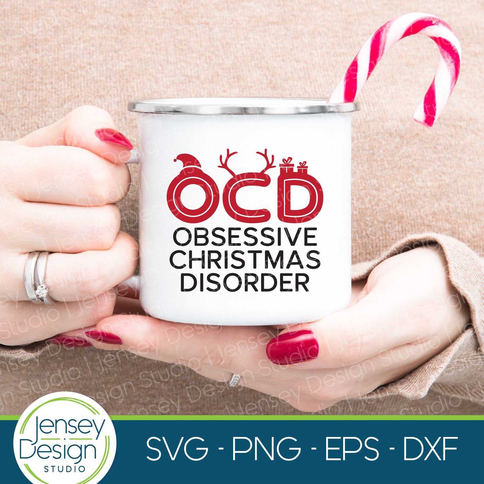 OCD Svg, Obsessive Christmas Disorder, Funny Holiday Quote, Festive ...