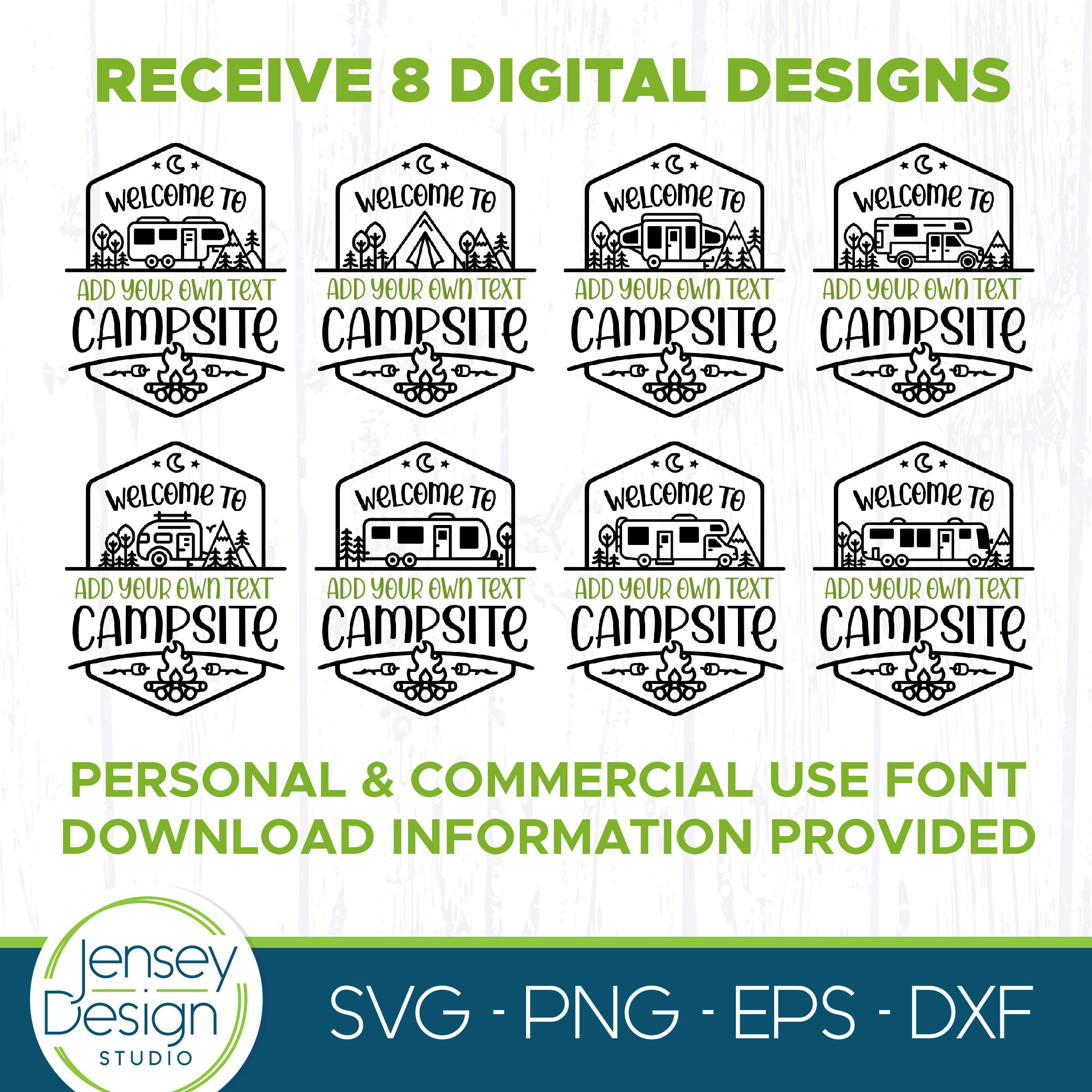 Welcome to Our Campsite SVG Camper Bundle, Camping Bucket Name Sign PNG ...